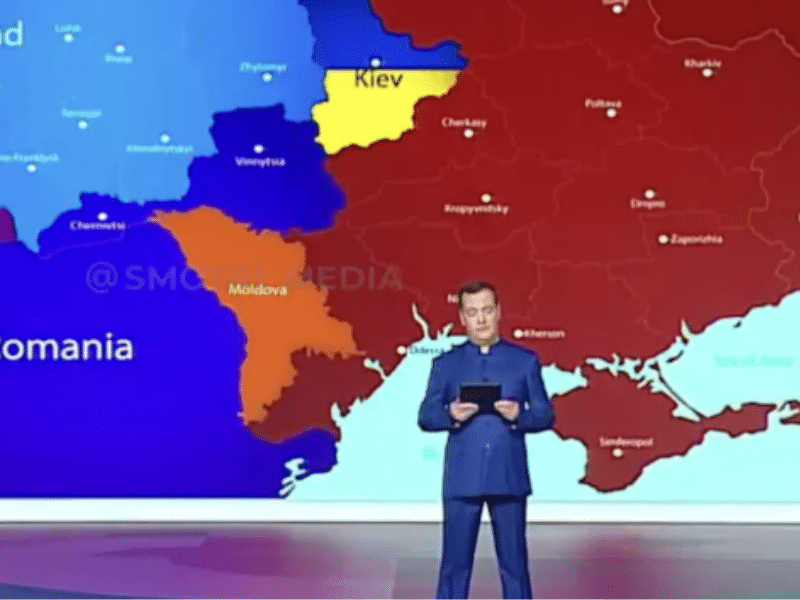 Medvedev viser hvordan Russland vil dele Ukraina mellom tre land