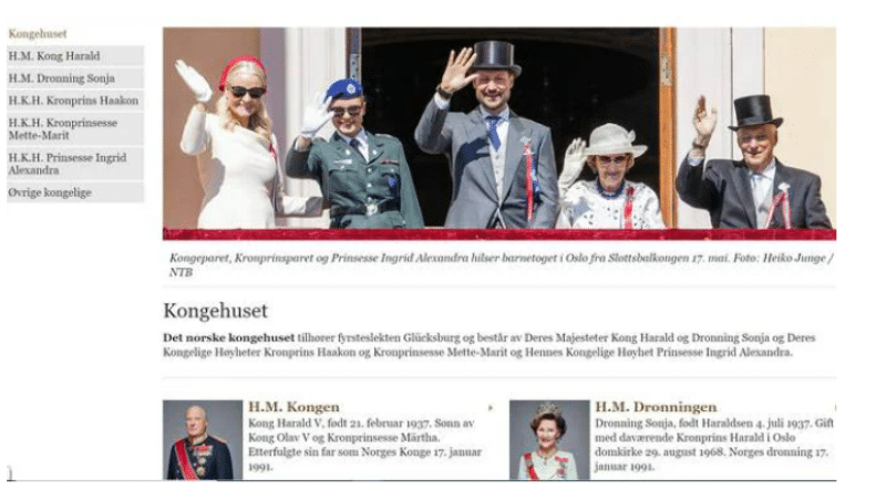 «Kongefamilien» fjernet fra nettsidene