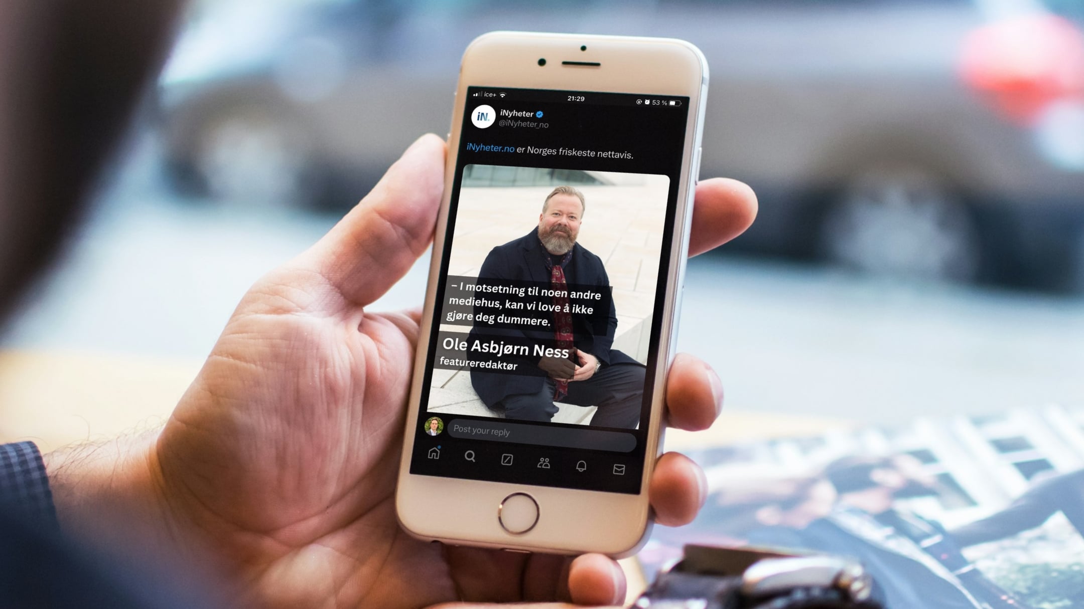 iNyheter går motstrøms og annonserer på X